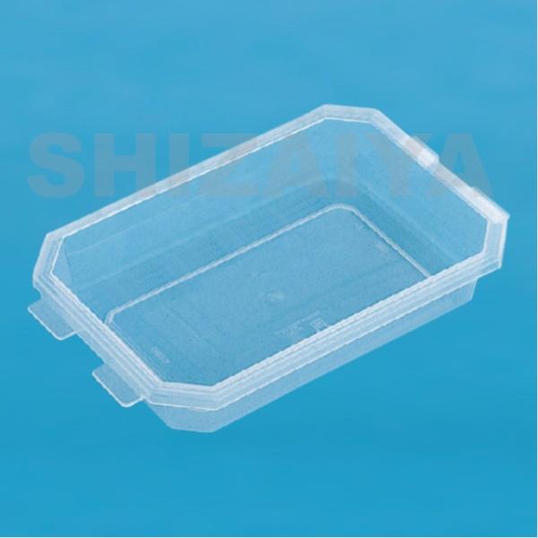 ●サイズ・容量・材質/外寸：212×138×48mm　内寸：177×117×32mm　有効内寸：166×106×32mm　内容量：0.58L　材質：PP●オプション：フタ(700286)　●使用例：トップシールタイプ梅干用容器(単体では密閉...