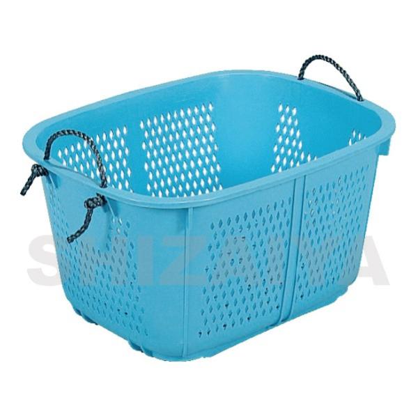 ●サイズ・容量・材質/外寸：638×508×314mm　内寸：590×460×297mm　有効内寸：485×355×297mm　内容量：52.0L　材質：PP●底面形状：網目その他　●ネスティング高：50　●使用例：水産用コンテナー　●送料...