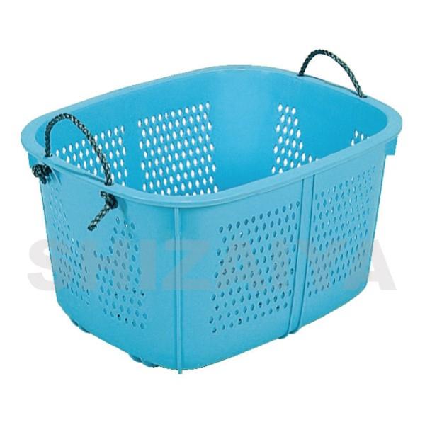 ●サイズ・容量・材質/外寸：640×515×327mm　内寸：590×465×310mm　有効内寸：503×378×310mm　内容量：64.9L　材質：PP●底面形状：網目その他　●ネスティング高：55mm　●使用例：水産用コンテナー　●...