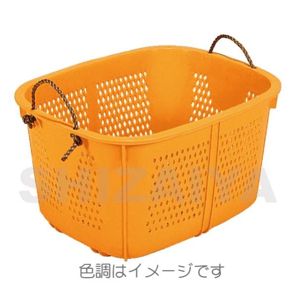 ●サイズ・容量・材質/外寸：640×515×327mm　内寸：590×465×310mm　有効内寸：503×378×310mm　内容量：64.9L　材質：PP●底面形状：網目その他　●ネスティング高：55mm　●使用例：水産用コンテナー　●...