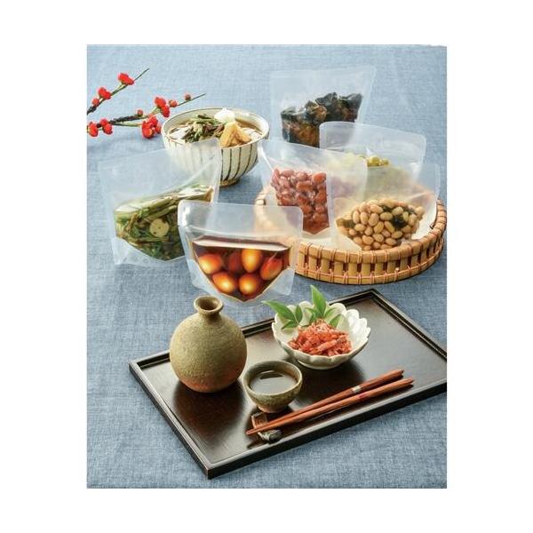 加熱殺菌（120℃×30分）可能。透明性・耐油性に優れ、バリアー性の高い透明PET蒸着を使用したスタンディング包装です。■レトルト（120℃×30分）にも耐える構成としておりますので、保存性を高めたい食品に効果的です。■透明PET蒸着使用に...