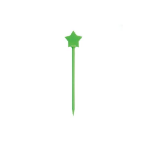 お弁当、サンドウィッチ、オードブル、カットフルーツなど多様な用途に使用できるピックスです。【規格内容】幅１７×長さ８０ｍｍ【耐冷耐熱温度】７０℃【販売形態】バラ【材質】ＰＳ【補足２】使い捨て【色】緑【柄】柄無【イベント・行事】お持ち帰り、学...