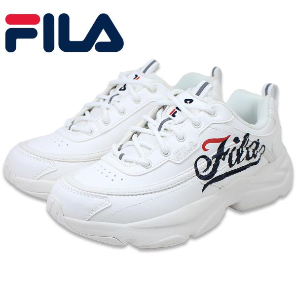 　【FILA フィラ レディース スニーカー 厚底 白 ホワイト RAYTONA SCRIPT 】カラー(メーカーカラー名)：ホワイト(WHITE/NAVY/RED)ヒールの高さ：4センチ世界中で愛され続けるスポーツブランド FILA（フィ...