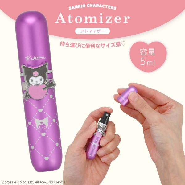 サンリオキャラクターズ アトマイザーお気に入りの香りをコンパクトにかわいく持ち運びできる底部重填方式のアトマイザーです♪【詰め替え方法】1. お手持ちの香水のスプレーヘッドを外し、ノズルを出します。2. アトマイザー下部を香水のノズルに垂直...