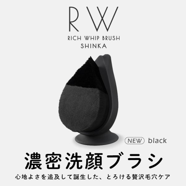 SHINKA リッチホイップブラシ シンカ ＜ブラック＞■2種類の超極細毛で 毛穴汚れにアプローチ 50〜60ミクロンの超極細毛が約70万本も密集。1本1 本が毛穴の奥まで届いて、古い角質や皮脂・メイク汚れをしっかりかき出します。 ◇60M...
