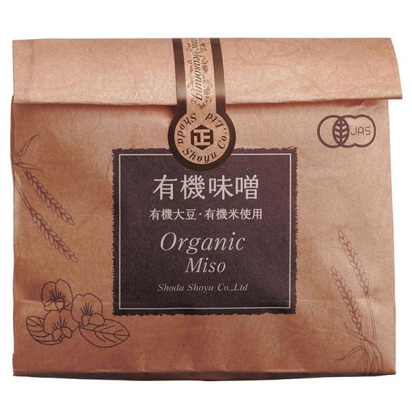 有機栽培の丸大豆と米を原料に厳正な有機ＪＡＳ規格を満たした味噌です。有機味噌ならでは自然な香りとのびのある旨み、ほんのりとした甘味が味わえます。