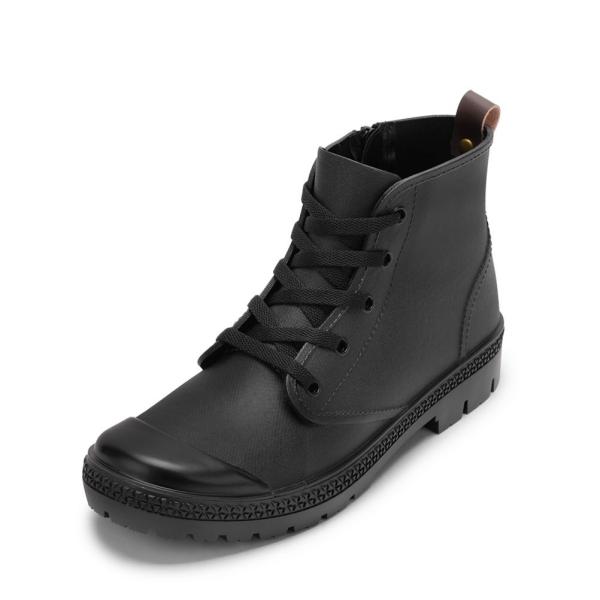 ※商品画像は、ご覧になられているパソコン、ディスプレイ等の設定により、実際の色味とは異なる場合がございます。柔らかい合成樹脂の防水仕様のレインブーツ。止水ファスナー付きでファスナー周りからの浸水も安心。かかとのズレを軽減するカップインソール...