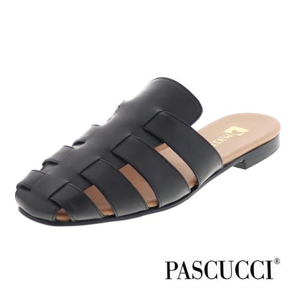 ・商品コード：250892・品番： PSC 7406・カラー：ブラック・生産国：イタリア・ヒールの高さ：約1.7cm・素材：レザー・片足重さ：約163g / 計測サイズ：23cm PASCUCCI パスクッチグルカサンダル 7406イタリア...