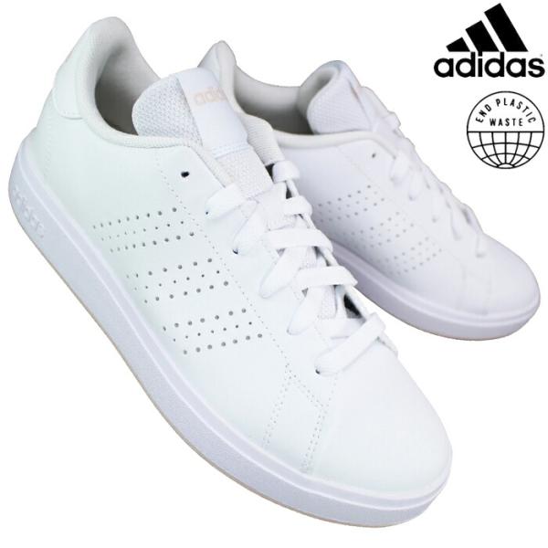 値下げしました！【アディダス adidas】レディースローカットスニーカー。カジュアルなフォルムに滑らかなラバーアウトソールを合わせた、デイリースタイルに最適なシューズ。レザー風素材を用いたアッパーに、パンチングのスリーストライプスとかかと...