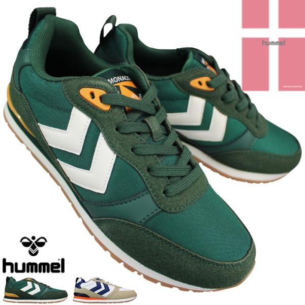 【ヒュンメル Hummel】メンズレースアップスニーカーMonacoランナーは、モナコグランプリレースからインスパイアされたヒュンメルの定番スニーカーです。履き心地と安定感をアップさせるために、ソールの素材や形を見直し、かかとにはしっかり支...