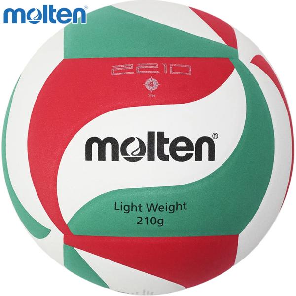 軽量4号球 白×赤×緑 バレーボール アクセサリー 競技 キッズ ユース 子供用 最安値に挑戦！ molten