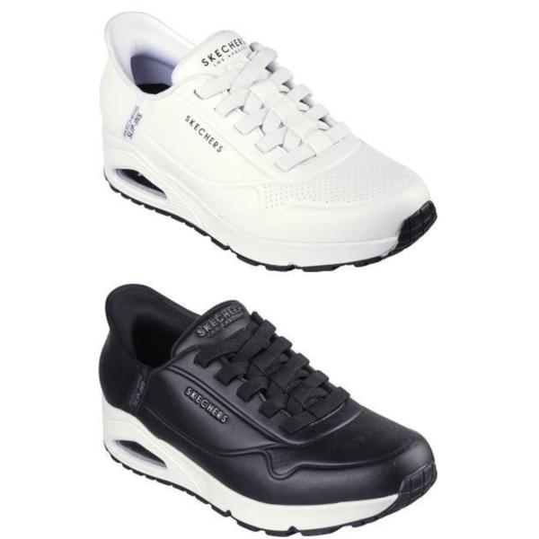 アイコニックな人気アイテムをさらに快適で履きやすくアレンジしたSkechers Street(TM)（スケッチャーズ ストリート） Hands Free Slip-ins(TM)（ハンズフリー スリップインズ）: ウノ - イージー エア。...