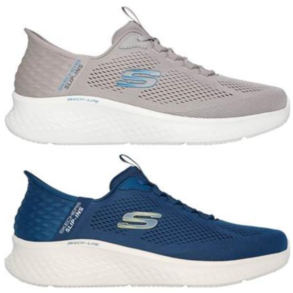 SKECHERS HANDS FREE SLIP-INS スケッチライト　プロ-プライムベースは履きやすく快適な履き心地。スケッチャーズ独自のHEEL PILLOWを使用したスポーティなスタイル。エンジニアードメッシュのアッパーにレースアッ...