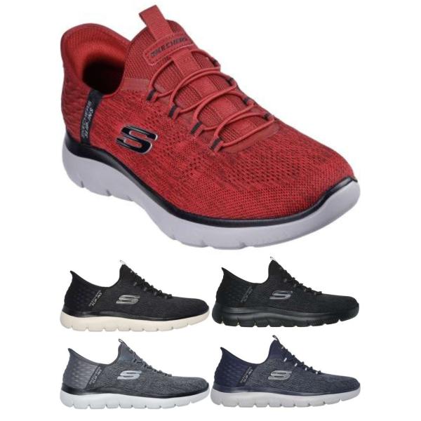 足幅の広い方に嬉しいワイズ4E相当の幅広タイプ！立ったままでも座ったままでも手を使わずにスッと履けるスケッチャーズハンズフリースリップイン。Skechers Hands Free Slip-ins：サミッツ - キー ペースで快適な履き心地...