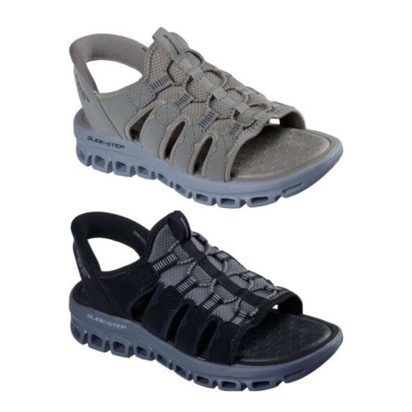 暑い季節に大活躍する、Skechers Hands Free Slip-ins（スケッチャーズ ハンズフリー スリップインズ）：Glide-Step（グライドステップ）サンダル - オンゴーアー。Heel Pillow（ヒールピロー）デザイ...