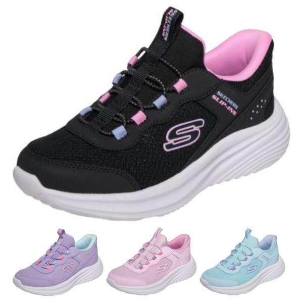 履きやすく快適なSKECHERS HANDS FREE SLIP-INS(スケッチャーズ　ハンズフリー　スリップインズ):独自のヒールピローデザインを採用したスタイル。Skechers Air-Cooled Memory Foam(TM)（...