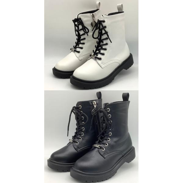 内側ファスナーで脱ぎ履きしやすいレースアップブーツ。軽量モデル。「ALTERNATIVE ＋ GIRLY ＝ ALGY」ALGYは様々なトレンドを取入れつつ、履き心地も抜群！女の子の足元を可愛く、甘彩る、ガーリーシューズブランドです。【素材...