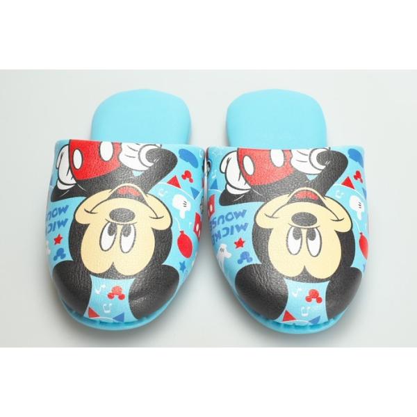 可愛いミッキーマウスの子供用スリッパです。合成皮革ですので、汚れが付きにくく、ふきとりやすいです。足が当たる部分が抗菌加工されていて、衛生的に良いです。※１足から注文承りますので、ポイントの消化にも最適です。詳細品番…282316-bu素材...