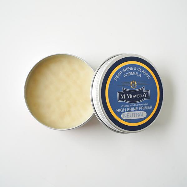 ブランド：M.MOWBRAY(エム．モゥブレィ)原産国：日本品名：HIGH SHINE PRIMER / ハイシャインプライマー種類：油性成分：ロウ、油脂、有機溶剤color：black、neutralタイプ：缶容量：40ml対象素材、製品...