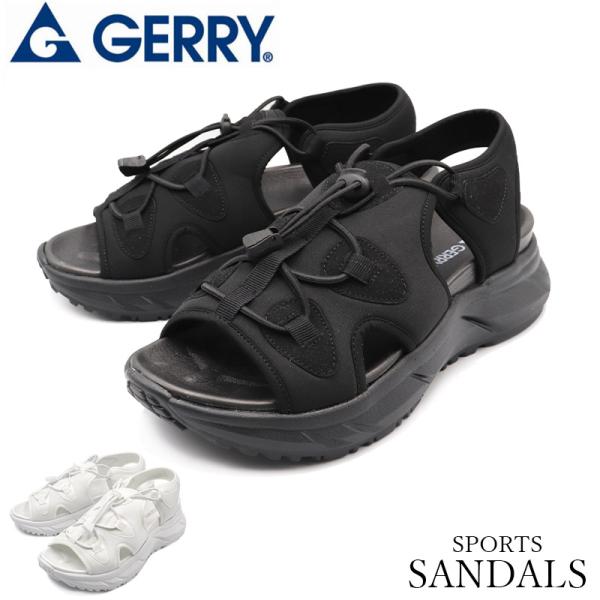 メンズ サンダル 厚底 超軽量 GERRY カジュアル 室内履き 通学 旅行 おでかけ フットベッド GR6590GERRYのスポーツサンダル。アッパーはドローコードでフィット感の調節、履き口部のストッパーで調整可能で簡単。クッションの良い...