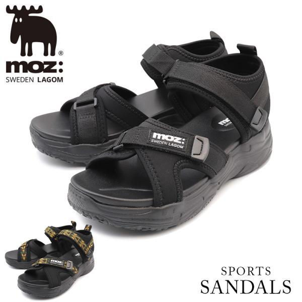 サンダル レディース 厚底 ストラップ スポーツサンダル MOZ モズ 軽量 バックル 履きやすい おしゃれ マジックベルトMOZのスポーツサンダル。アッパーは2カ所のマジック式ベルクロでフィット感の調節が可能で脱ぎ履きも簡単。足あたりの良...