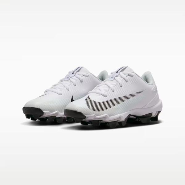 NIKE (ナイキ) の Diamond Clutch BG (ダイアモンド クラッチ グレードスクール) です。ベースボール スパイクのジュニアモデル。シンセティック素材のアッパーです。ホワイトベースのカラーリングです。■ サイズのご案内...