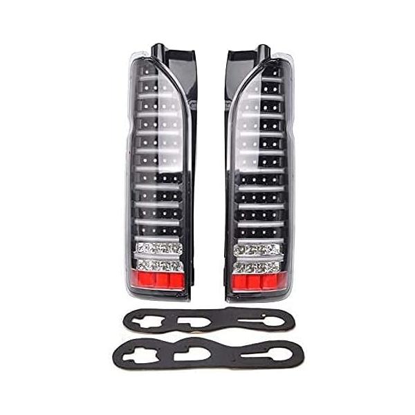 トヨタ200系 7型ハイエースLED テールランプ車検対応 左右セットブラック 標準・ワイドボディ全車対応 / 1〜8型対応【適合車種＆対応年式＆カラー】TRH2##/KDH2##/GDH2##型;トヨタ ハイエース レジアスエース 200...