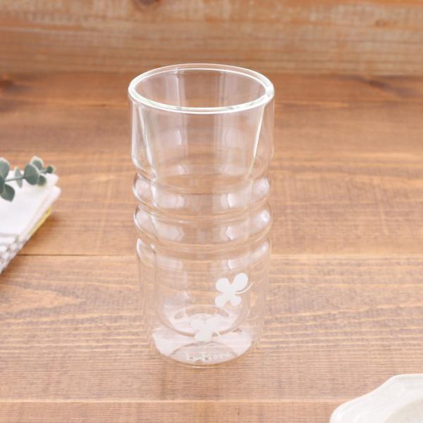 商品説明飲み物が宙に浮いたように見える二重構造のタンブラー。商品詳細サイズ／口径6×高さ11.9cm重さ／約123g容量／約146cc（満水）素材／耐熱ガラス質感／つややか生産地／中国電子レンジ・食洗機可オーブン・直火不可※サイズは全て外寸...