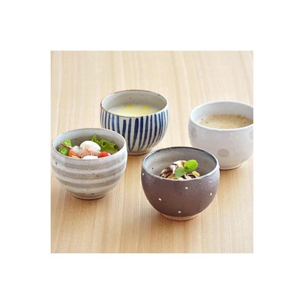 商品詳細サイズ／口径9.8×高さ7.2cm重さ／約260g（商品により誤差があります）容量／約320cc（満水）素材／陶器質感／つややか（黒水玉はマットです（ラップは付きません）生産地／日本（美濃焼）電子レンジ・食洗器不可オーブン・直火不可...