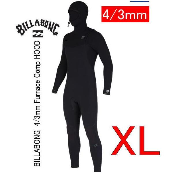 BILLABONG  4/3mm Furnace CompMen Black Hooded Chest Zip Wetsuit　フード　セミドライウェットスーツ新品未使用品ですサイズ：ＸＬ（アメリカサイズ）＊裏起毛は胸部と背中と下半身になり...