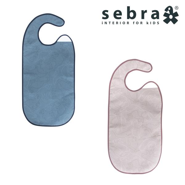 安心と品質を重視したデンマークのベビー＆キッズブランド【sebra セバ】北欧らいしいライトグレイッシュなカラーリングが特徴。オーガニックコットンを使用した肌触りのよいスタイです。大きいサイズなのでお子様のお食事のときに大活躍。裏面はベルベ...