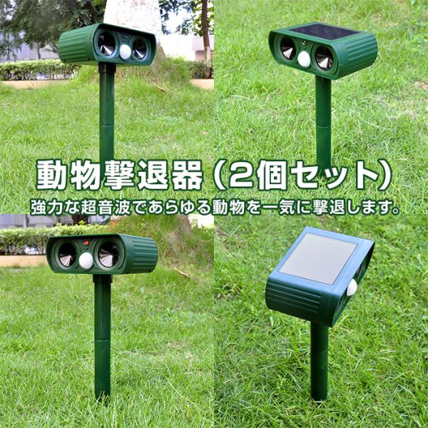 動物撃退器 2個セット 動物対策器 猫 犬 ねずみ 熊 撃退 退治 ソーラー式 太陽光充電 IP44防水 害獣対策◇ 動物撃退器（2個セット） 説明 ◇● 動物のいたずらにお困りな方の為の動物撃退器です。● 猫やネズミや野良犬などに効果があ...