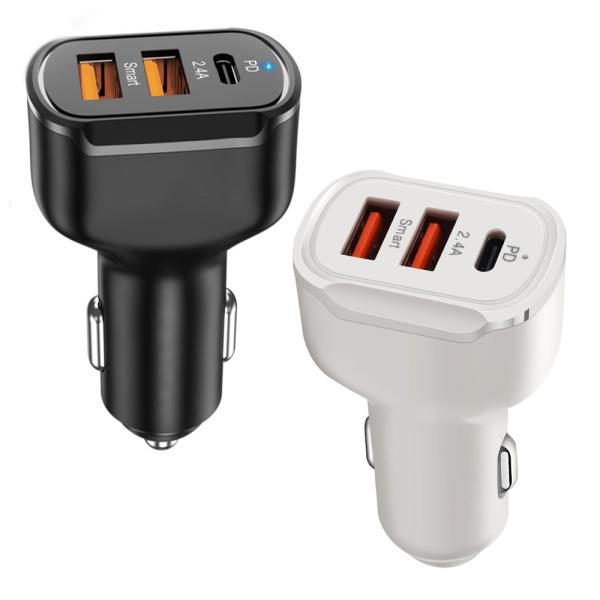 PD 30W 対応 車載充電器 シガーソケット 12V/24V 車 USB-C 5V/3A 9V/2A 12V/1.5A自動車のアクセサリソケットに差し込んで使用するPD 30W対応の車載充電器。USB Type-C(USB-C)ポートは5...