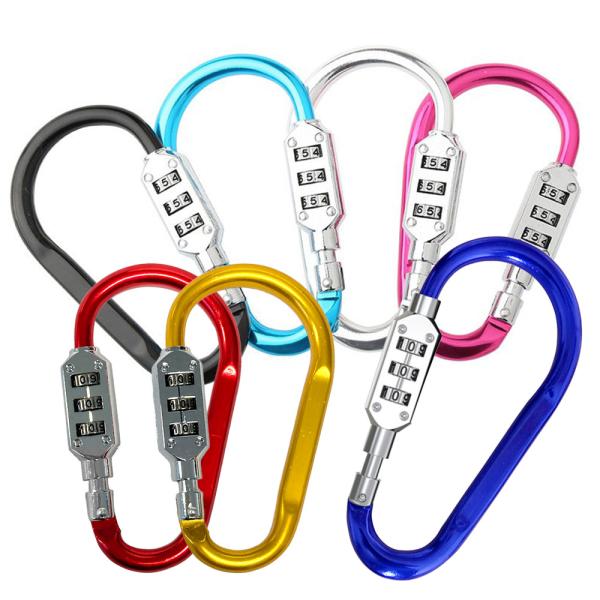 カラビナロック 3桁 ダイヤルロック 盗難防止 バイク 自転車 用 カラビナ 南京錠 軽量 コンパクト重い南京錠はもう古い！キーレスで、軽量・頑丈・多用途な新感覚のカラビナロック。【キーレスで便利】 3桁のオリジナルダイヤルで瞬時に施錠・解...