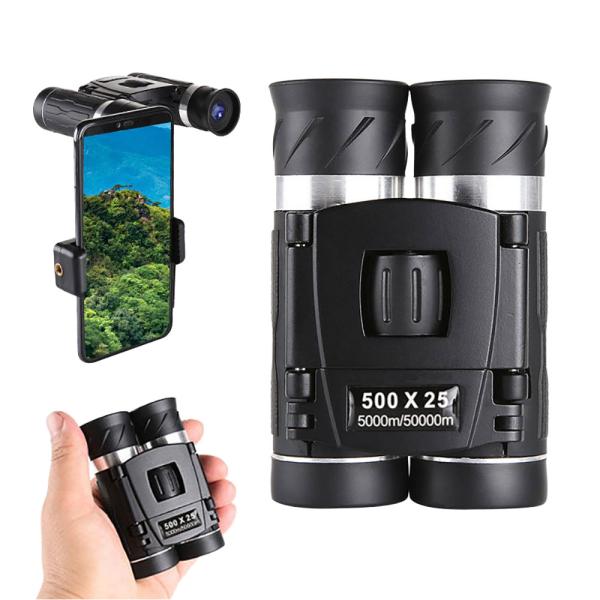 500×25 双眼鏡 折りたたみ コンパクト 小型 軽量 BAK4 高倍率 収納バッグ付き スマホクリップ付き500×25 双眼鏡幅広い用途で使えてあらゆるシーンに対応可能な双眼鏡。小型ながら実力派！BAK4を搭載した双眼鏡で、高い光透過率...