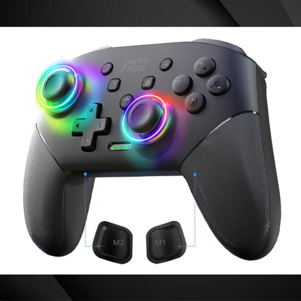 Switch/PC対応 S80 ワイヤレスコントローラー 9色RGB LED ジャイロ 振動 マクロボタン(M1/M2)Switch/Switch Lite/OLED、そしてPCに対応した、プロ仕様のワイヤレスコントローラー「S80」が登場...