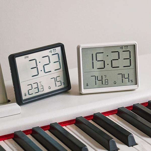 デジタル温湿度計 温度計 湿度計 目覚まし時計 日付 時計 卓上 壁掛 アラーム マグネット 置時計 掛け時計小型 デジタル温湿度計温度、湿度、時刻、日付を表示します。温度測定範囲は-10〜70℃、湿度測定範囲は10〜99％RF。アラーム機...