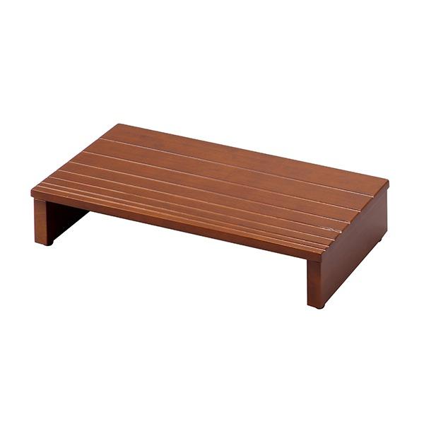 商品名：玄関床/玄関台 (幅：約60cm) 木製 アジャスター付き 靴収納可 ダークブラウン (完成品) (ジャンル・特徴) げんかん台 ふみ台 ステップ ステップボード 靴収納付き 隙間収納 すき間収納 げんかんだい ふみだい 生活雑貨 ...