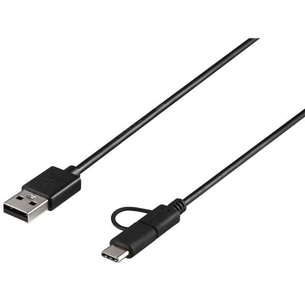 商品名：バッファロー（サプライ） USB2.0ケーブル A-microB+Type-C 1.5m ブラック BU2AMBC15BK ( BU2AMBC15BK )