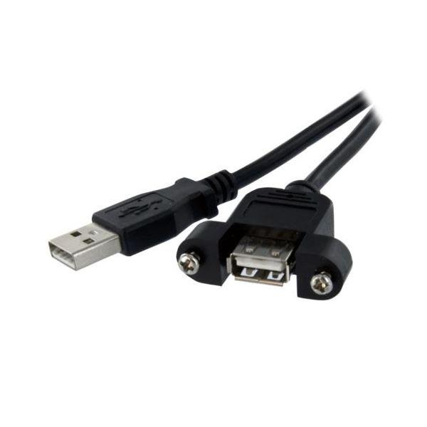 商品名：StarTech.com USB2.0パネルマウント型ケーブル 61cm パネルマウント用USB Aポート（メス）-USBAポート（オス） ブラック USBPNLAFAM2 1本