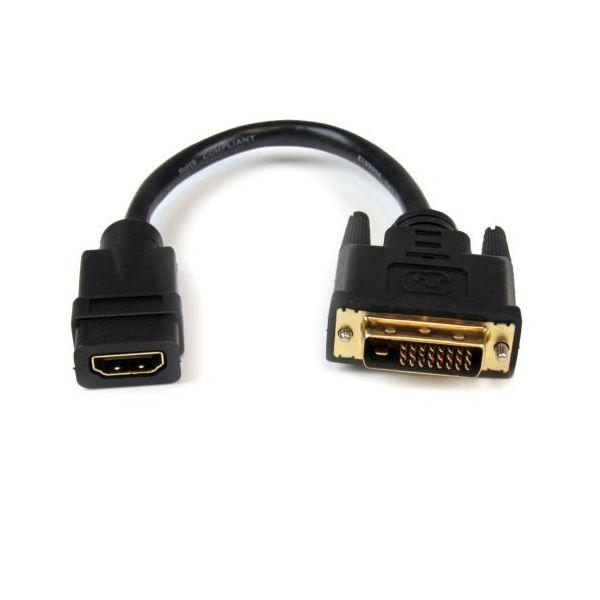 商品名：StarTech.com HDMI-DVI-D変換ケーブル 20cm ブラック HDDVIFM8IN 1本