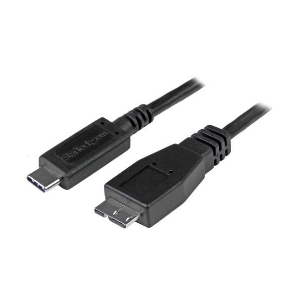 商品名：StarTech.com USB3.1ケーブル Type-Cオス（24ピン）-Micro-Bオス（10ピン） ブラック 1mUSB31CUB1M 1本