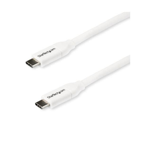 商品名：StarTech.com USB2.0 Type-Cケーブル 給電充電対応 TypeC（オス）-TypeC（オス） 2m ホワイトUSB2C5C2MW 1本