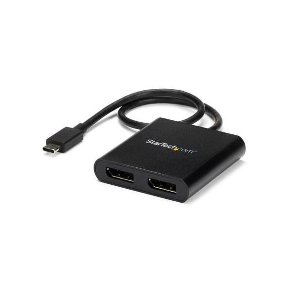 商品名：StarTech.com マルチモニターアダプタ MSTハブ 4K USB C（オス）-ディスプレイポート（メス）×2口Windows用 ブラック MSTCDP122DP 1個