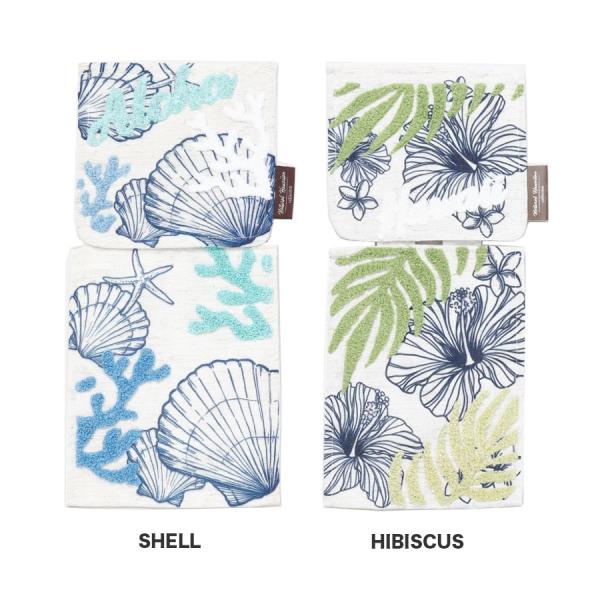 コットン素材にパイル状に盛り上がった相良（さがら）刺しゅうが印象的な、ナチュラルな雰囲気のロールペーパーホルダー。HAWAIIの自然を表現したイラスト・刺しゅうの立体的なデザインで、より癒し空間を演出します。サイズ上部：縦 15cm 横 1...