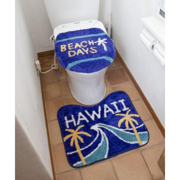 HAWAIIで見たサンセットを思い出すようなトイレセット。トイレセットに施されたパームツリーは「家族愛」という意味があります。肌触りがとても気持ちいい素材です。トイレもHAWAIIの癒しの空間を。手洗い可能です。※洗濯機は使用しないでくださ...