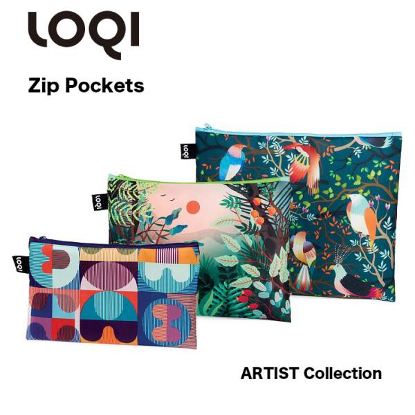 LOQI ジップポケットLOQI Zip pocketsは3サイズ1セットです。いろんな小物を整理して持ち歩くのに便利です。LOQIのエコバッグと併用して普段使いに活躍したりする事も可能です。バッグの中を整理して、小物を探しまわる手間が省け...