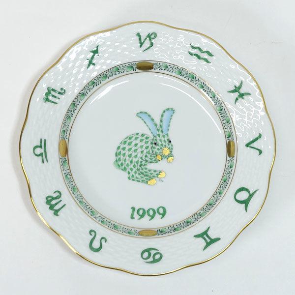 ・メーカー　　：Herend / ヘレンド・製品型番　　：528・サイズ　　　：形状:丸，横幅　（約ｃｍ）:19，縦幅　（約ｃｍ）:19，高さ　（約ｃｍ）:2.6，・色(柄)の系統：ホワイト グリーン・素材　　　　：陶器----------...