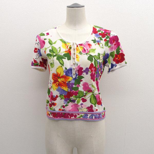 ・メーカー　　：LEONARD / レオナール・製品型番　　：0377211・サイズ　　　：表記サイズ:M，肩幅　（約ｃｍ）:37，身幅　（約ｃｍ）:42，着丈　（約ｃｍ）:44，袖丈　（約ｃｍ）:18，・色(柄)の系統：マルチカラー・デザ...