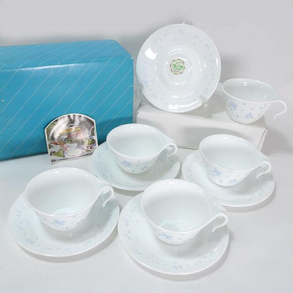 ・メーカー　　：コレール・製品型番　　：524-BU-5・サイズ　　　：口径　（約ｃｍ）:10.3，高さ　（約ｃｍ）:5.8，ソーサー直径　（約ｃｍ）:15.8，・色(柄)の系統：ホワイト ブルー・素材　　　　：耐熱強化セラミック・付属品　...